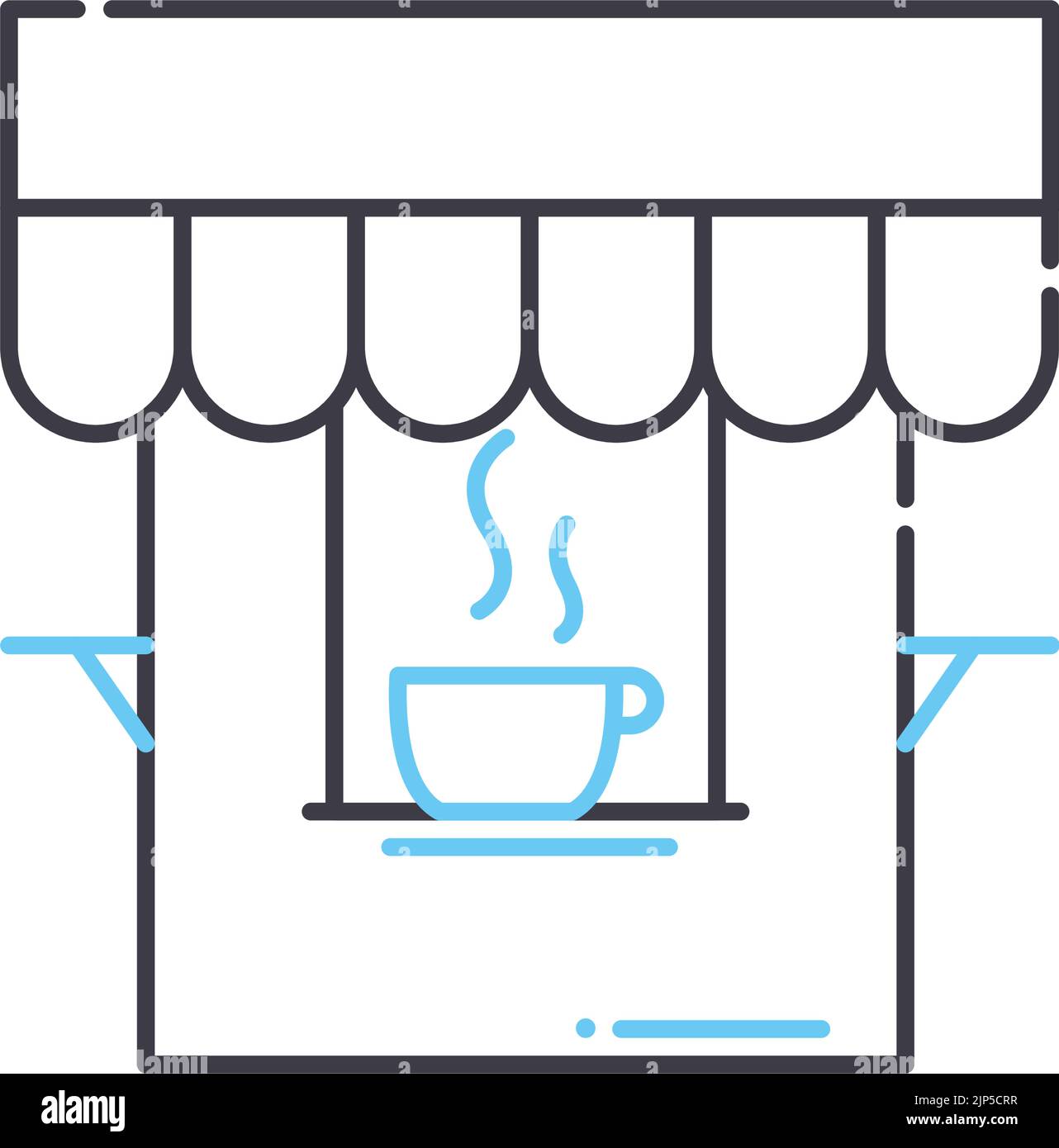 coffee shop line icon, outline symbol, vector illustration, concept ...