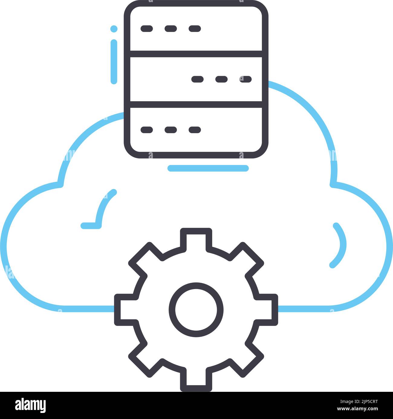 cloud data line icon, outline symbol, vector illustration, concept sign ...