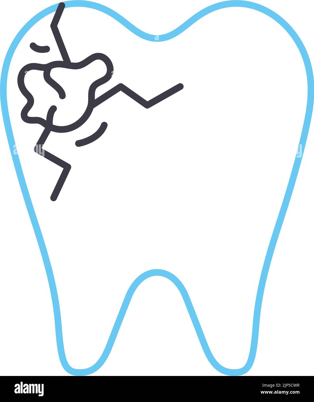 caries line icon, outline symbol, vector illustration, concept sign ...