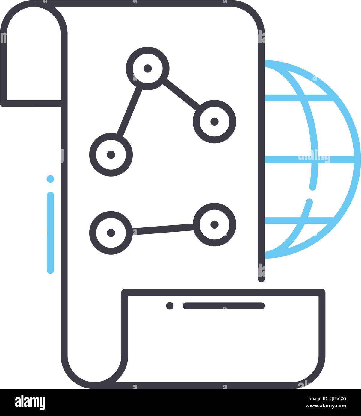 Financial Data Line Icon Outline Symbol Vector Illustration Concept Sign Stock Vector Image