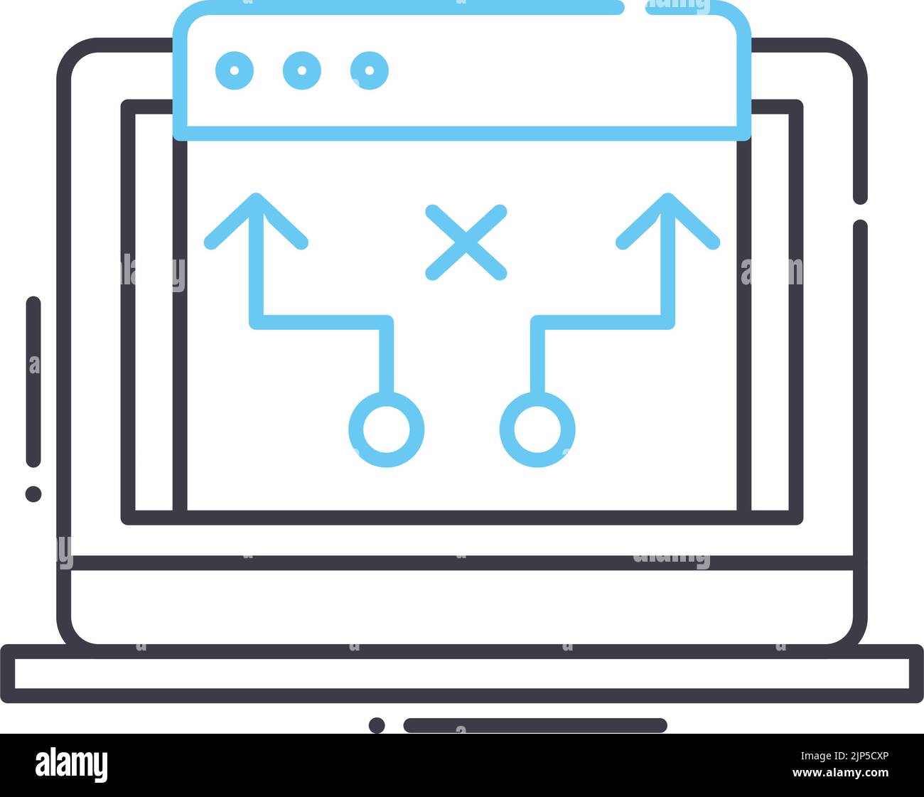 digital strategy line icon, outline symbol, vector illustration ...