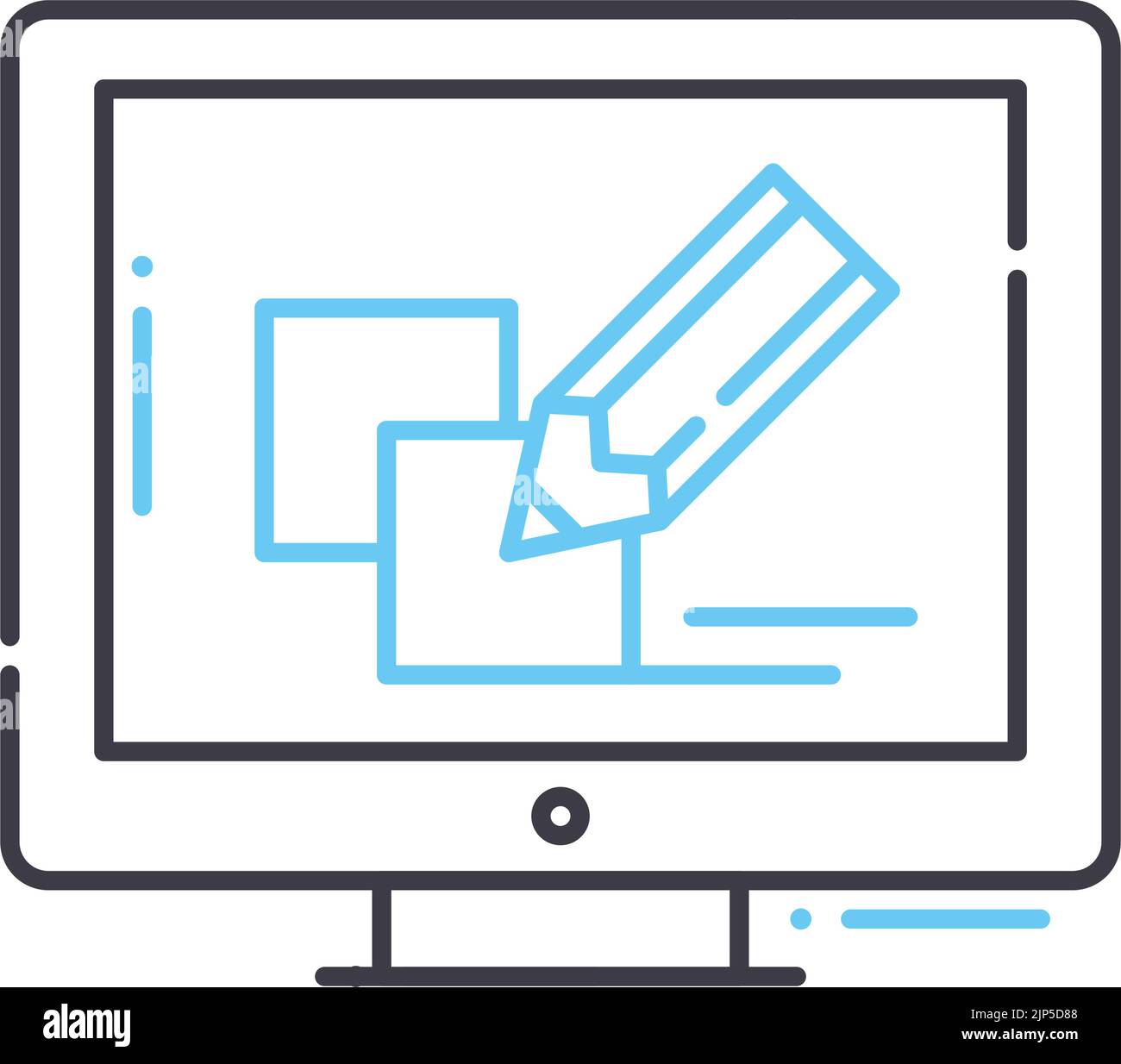 Digital Design Project Line Icon Outline Symbol Vector Illustration