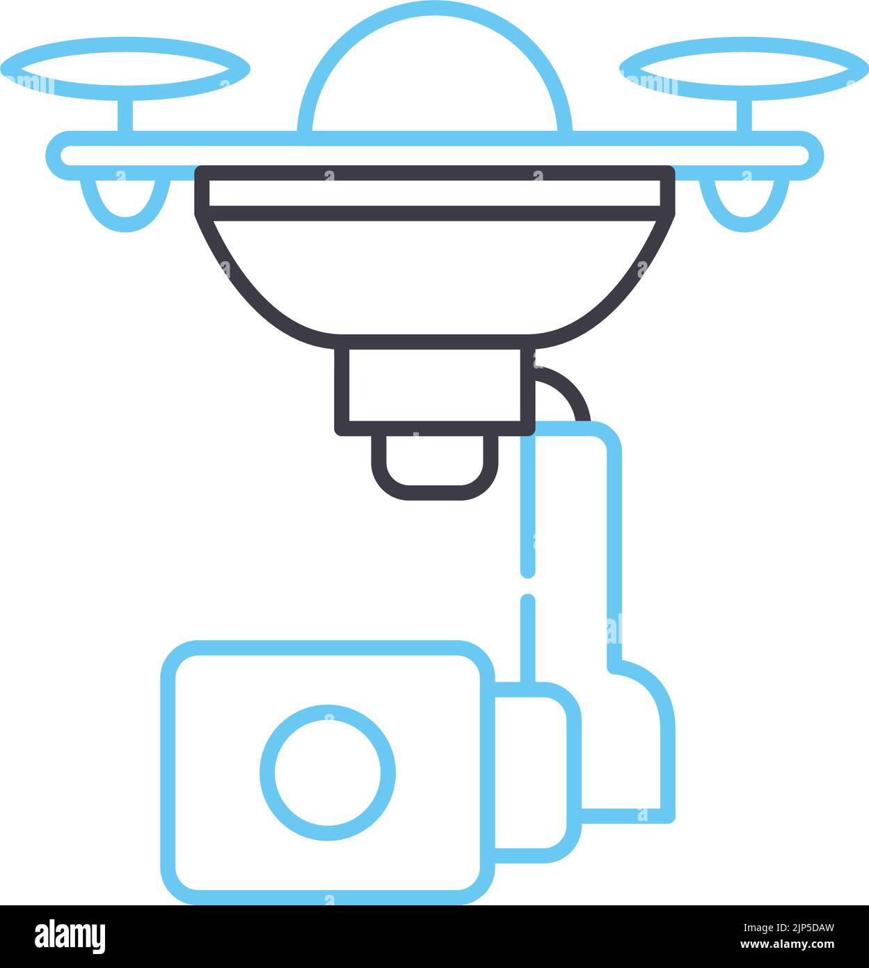 drone camera line icon, outline symbol, vector illustration, concept ...