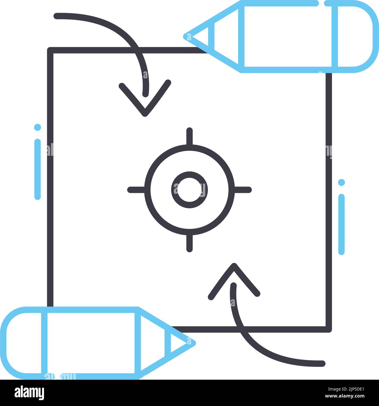 business goal line icon, outline symbol, vector illustration, concept ...