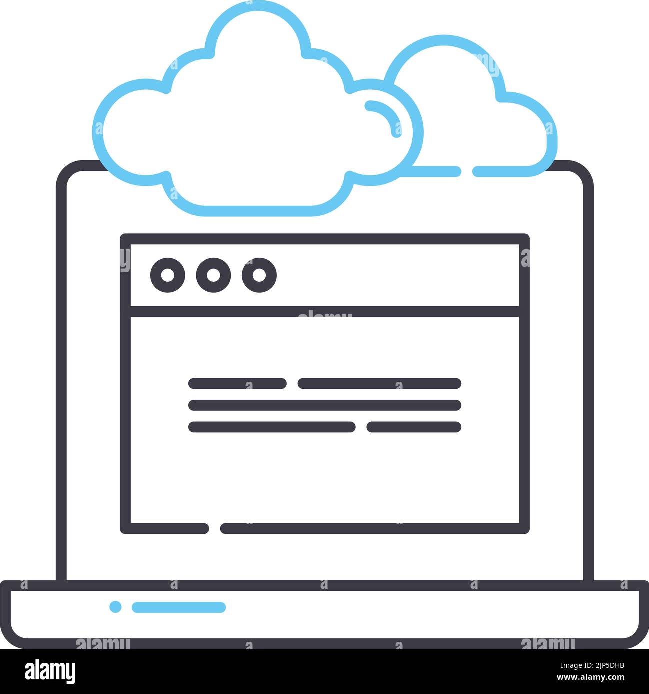 Cloud Network Service Line Icon Outline Symbol Vector Illustration Concept Sign Stock Vector