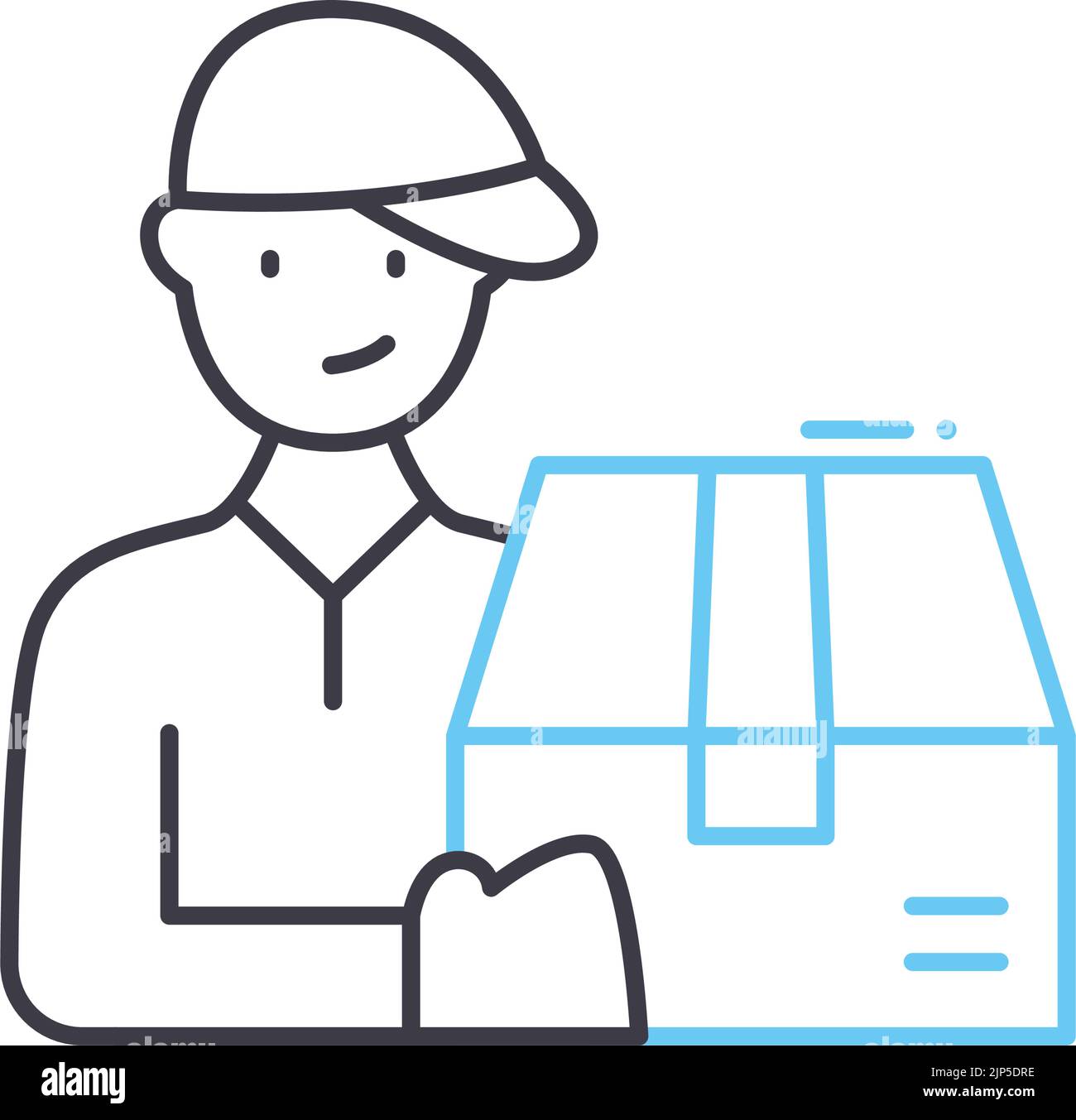 city delivery business line icon, outline symbol, vector illustration ...