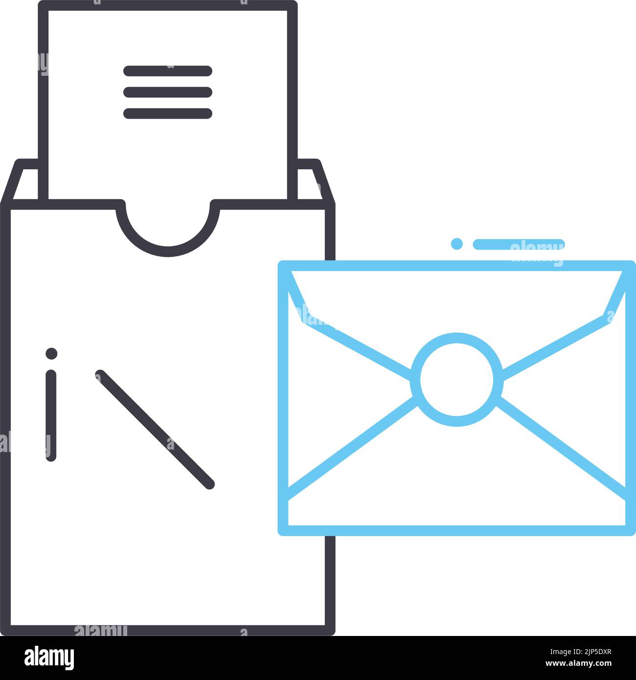 envelope line icon, outline symbol, vector illustration, concept sign ...