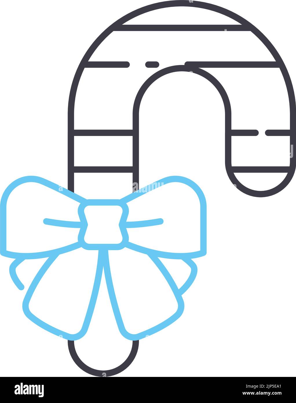 candy cane line icon, outline symbol, vector illustration, concept sign ...