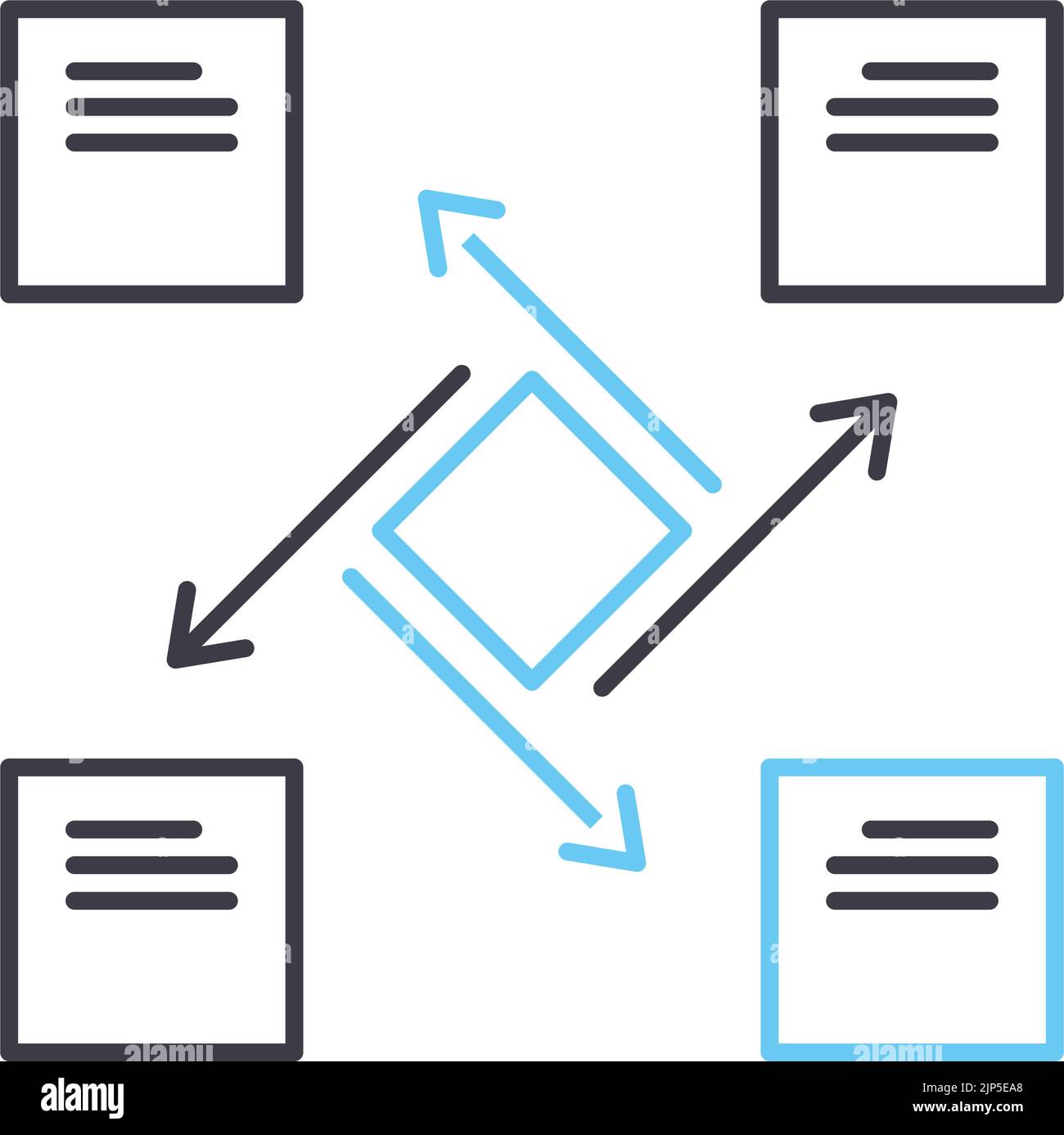 data network line icon, outline symbol, vector illustration, concept ...