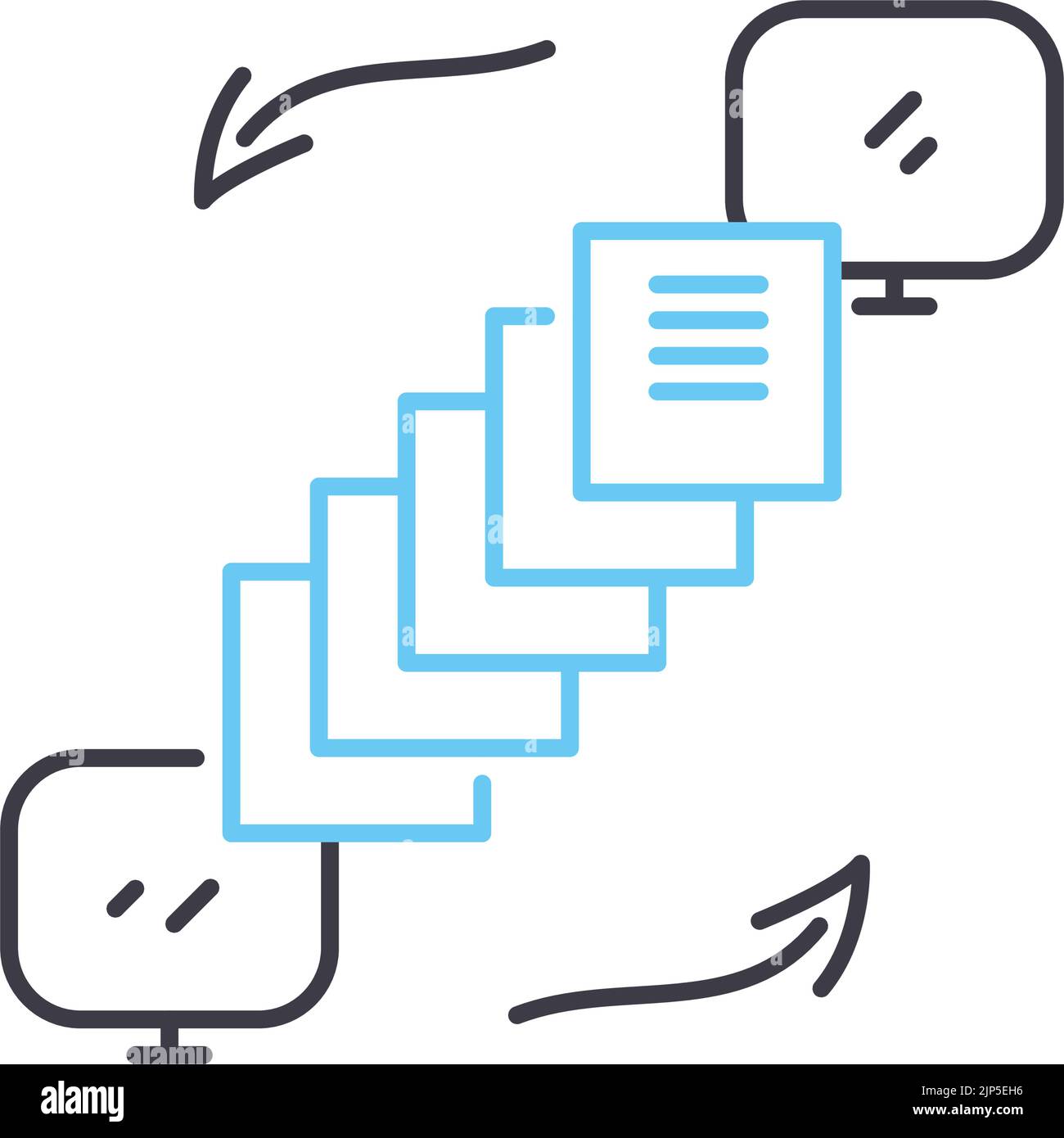 computer data transfer line icon, outline symbol, vector illustration ...