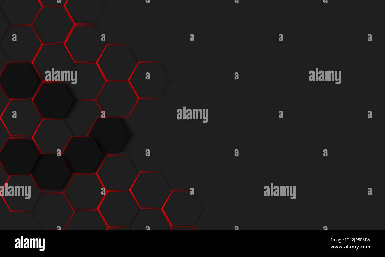 A black and red fading honeycomb pattern background Stock Vector Image ...