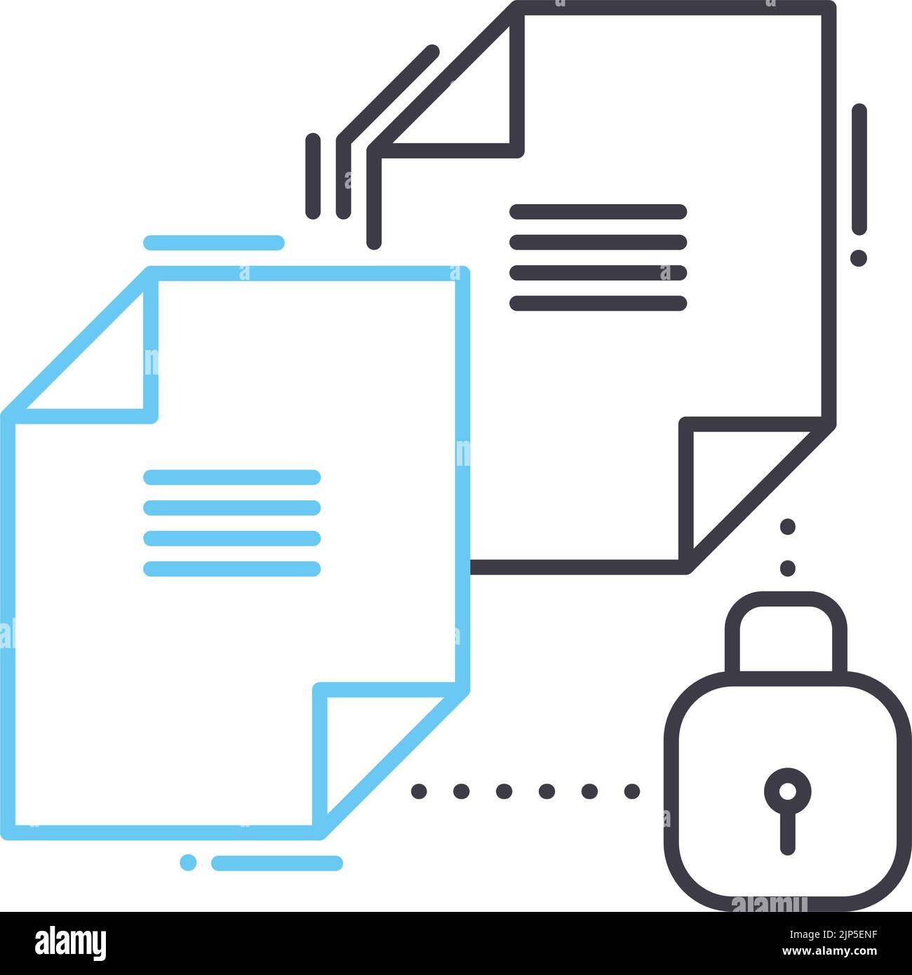 confidential document line icon, outline symbol, vector illustration ...