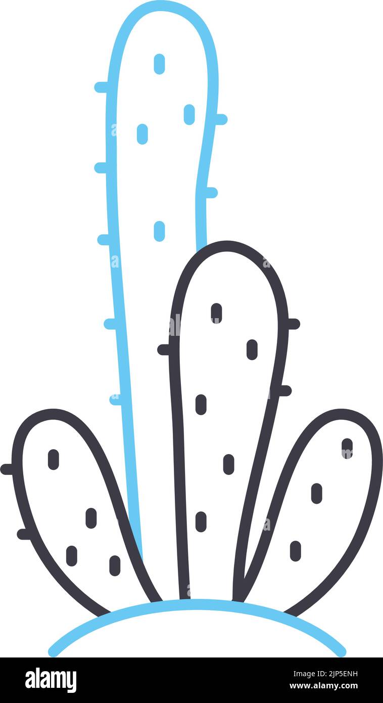 cactus line icon, outline symbol, vector illustration, concept sign ...