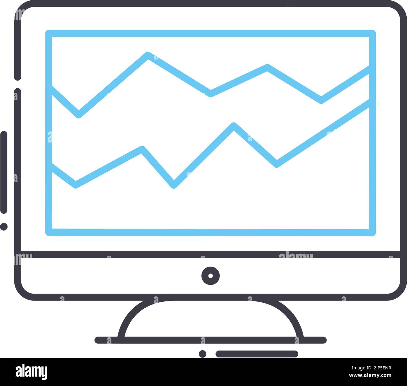 digital profits line icon, outline symbol, vector illustration, concept ...