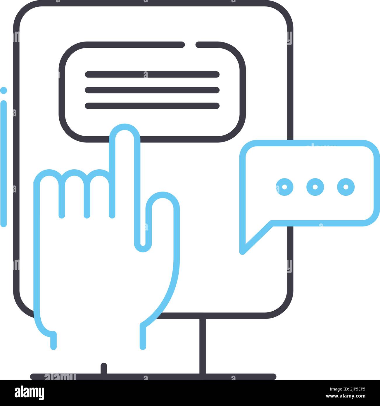 digital banner line icon, outline symbol, vector illustration, concept ...