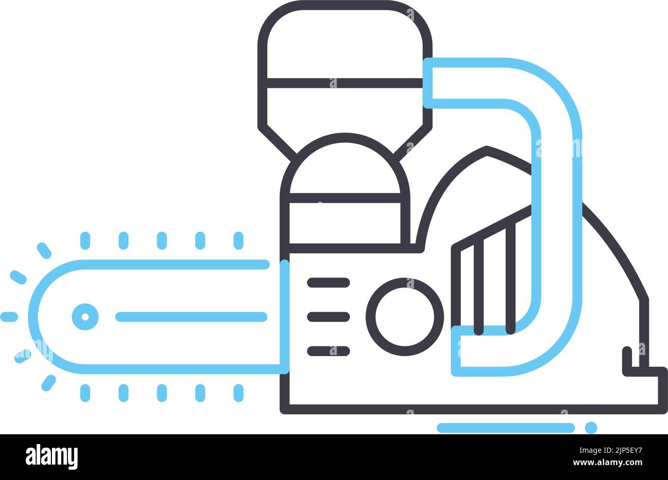 chainsaw line icon, outline symbol, vector illustration, concept sign ...