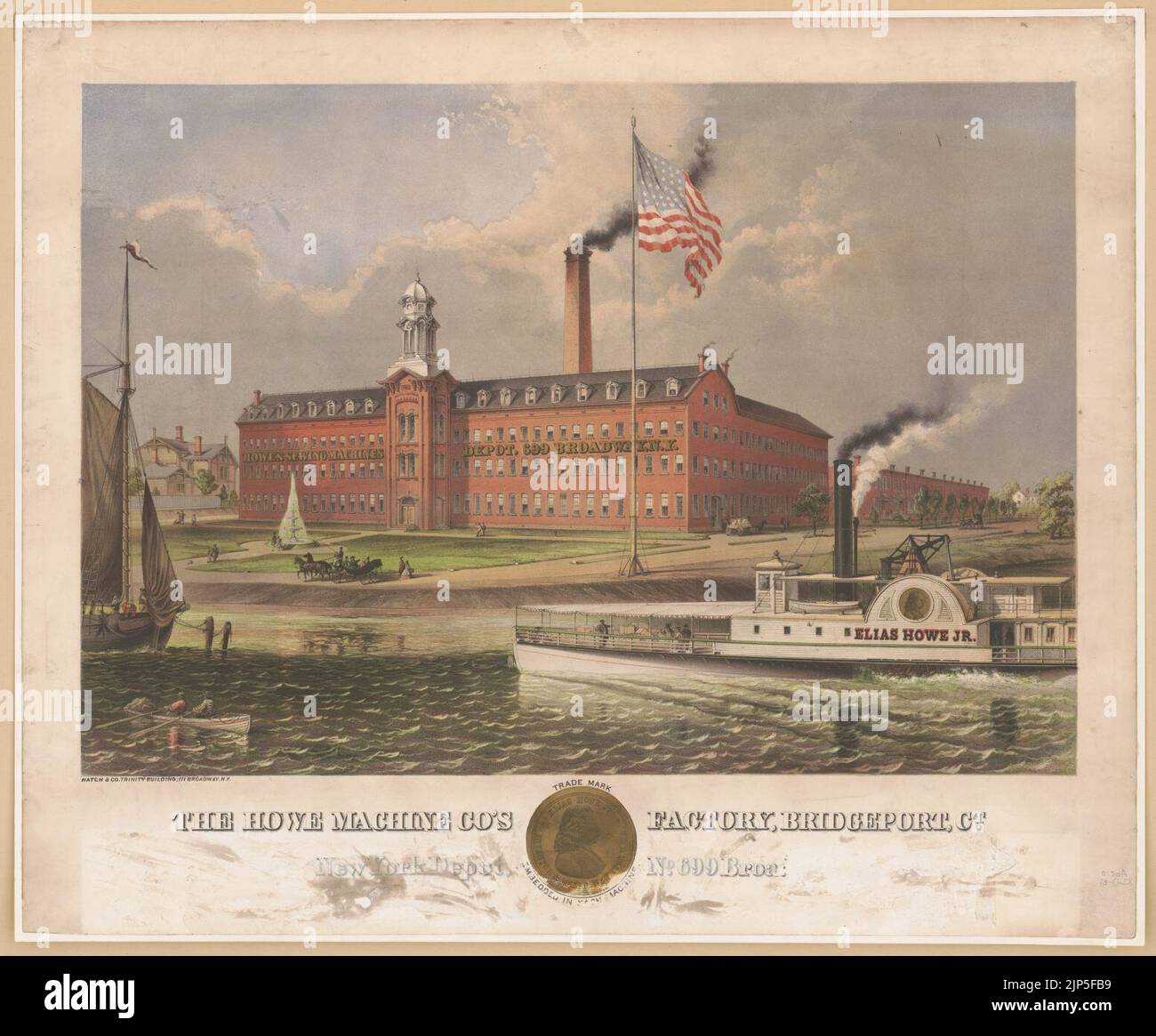 The Howe machine co's factory, Bridgeport, Co Stock Photo - Alamy