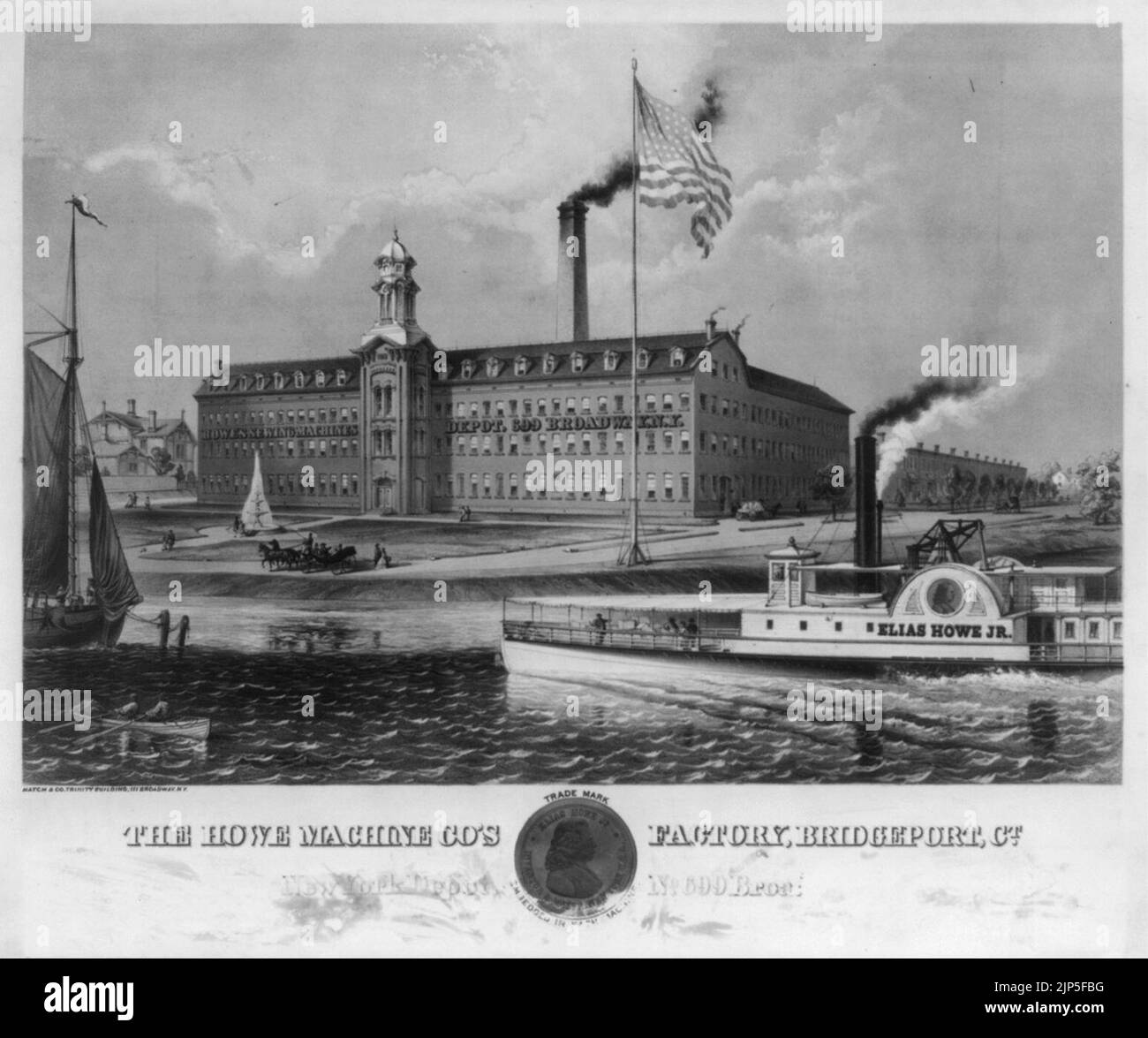 The Howe machine co's factory, Bridgeport, Co Stock Photo - Alamy