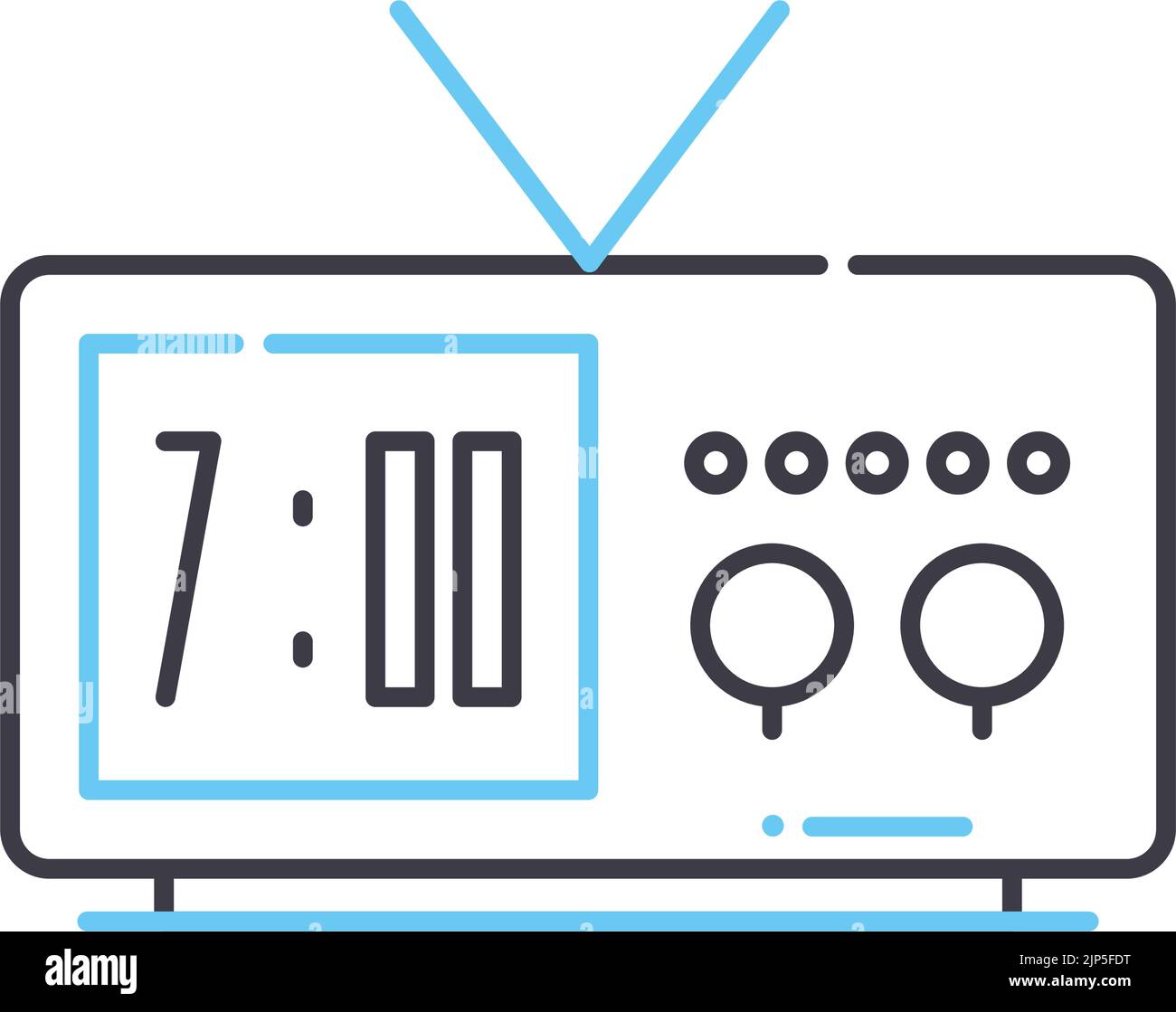 digital clock line icon, outline symbol, vector illustration, concept ...