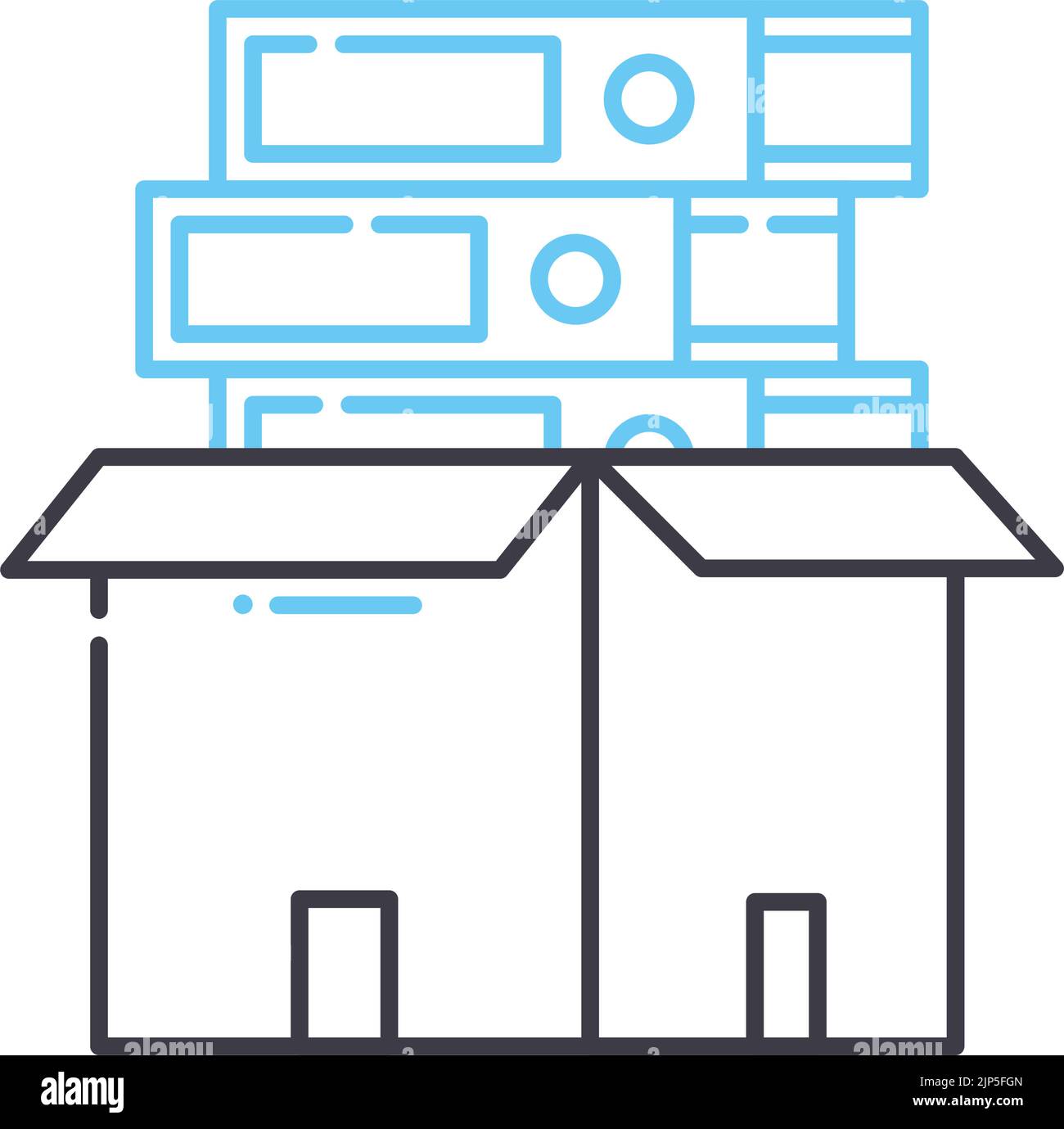 file documents line icon, outline symbol, vector illustration, concept ...