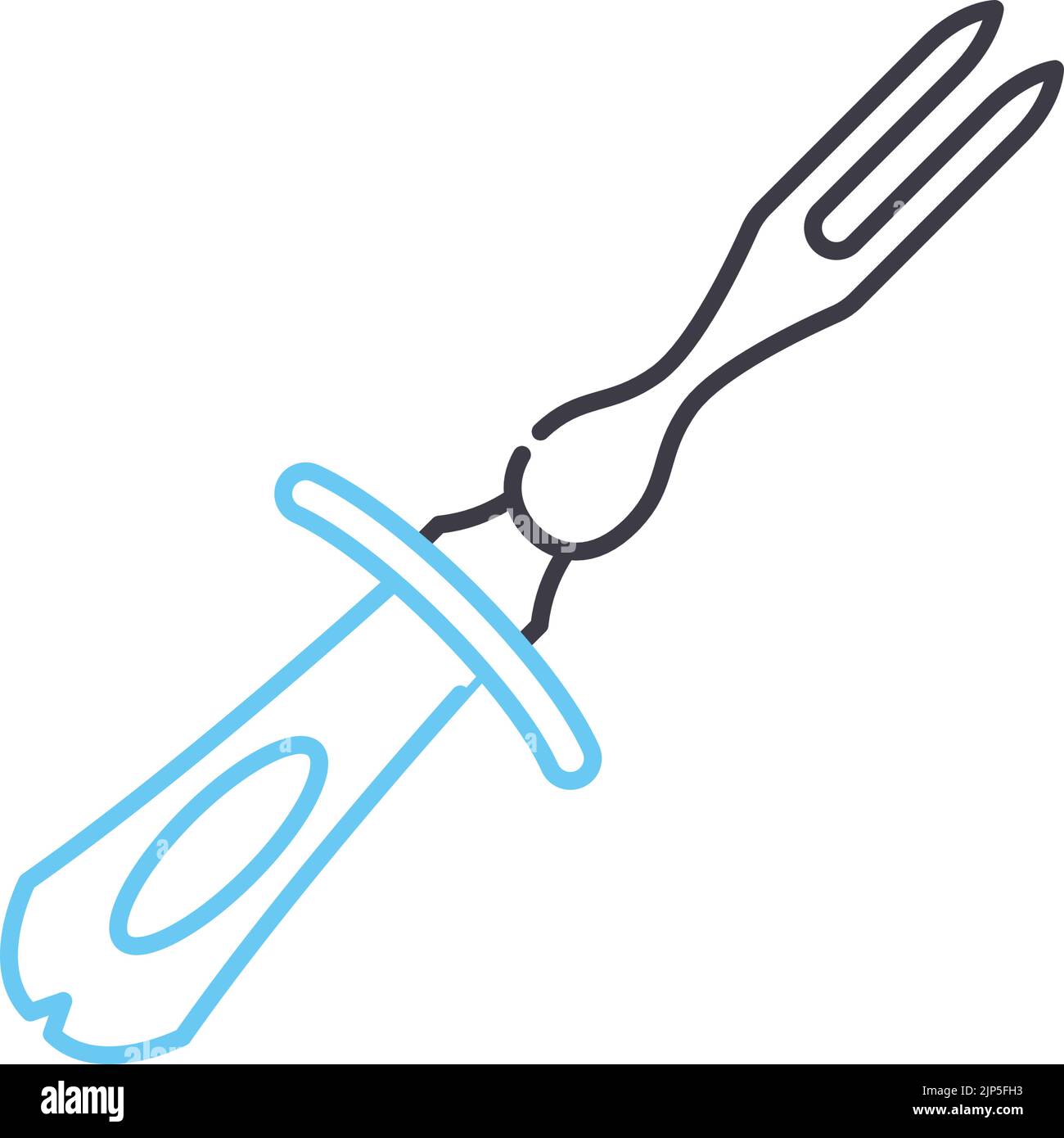 carving fork line icon, outline symbol, vector illustration, concept ...