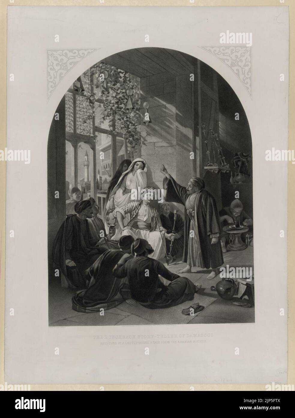 The hunchback story-teller of Damascus. Reciting in a Coffee-house a ...