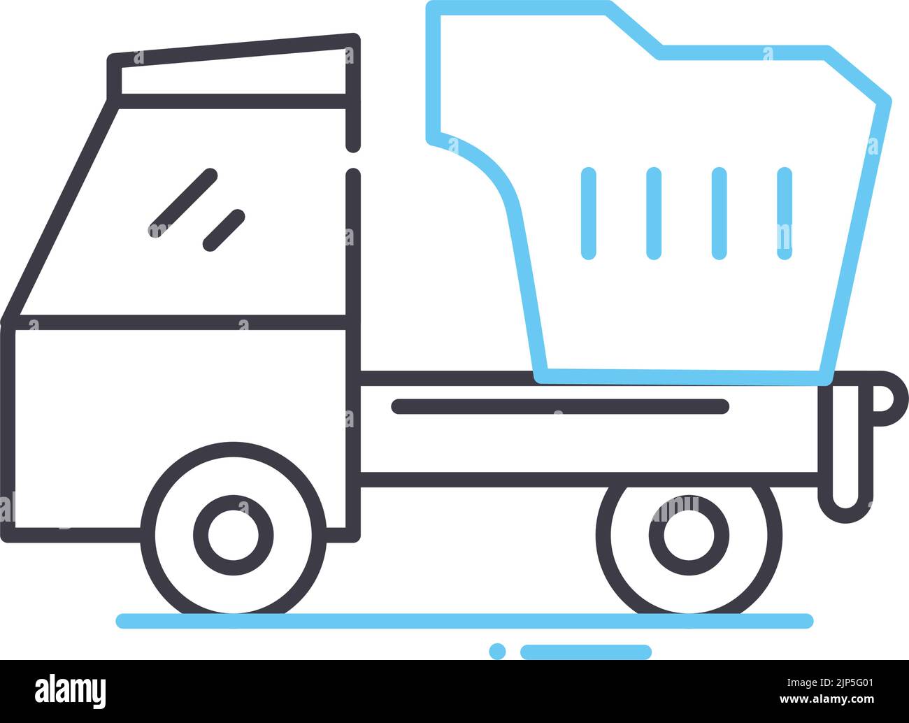 dumb truck line icon, outline symbol, vector illustration, concept sign ...