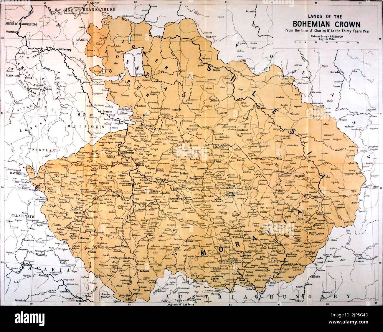 The Hussite wars, by the Count Lützow - map Stock Photo - Alamy