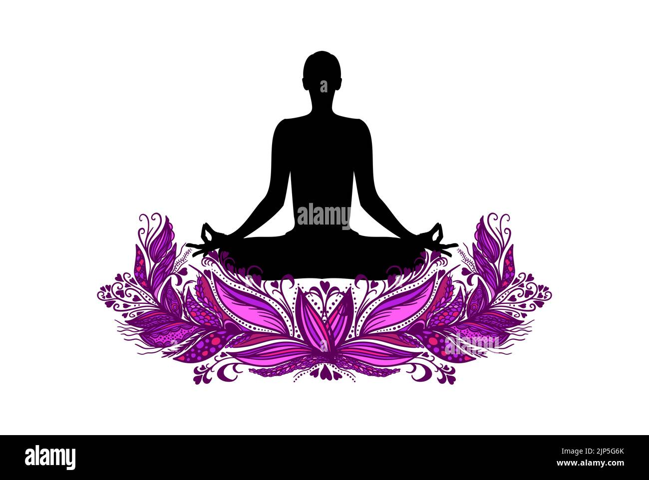 yoga. lotus position silhouette. vector shape Stock Vector Image & Art ...