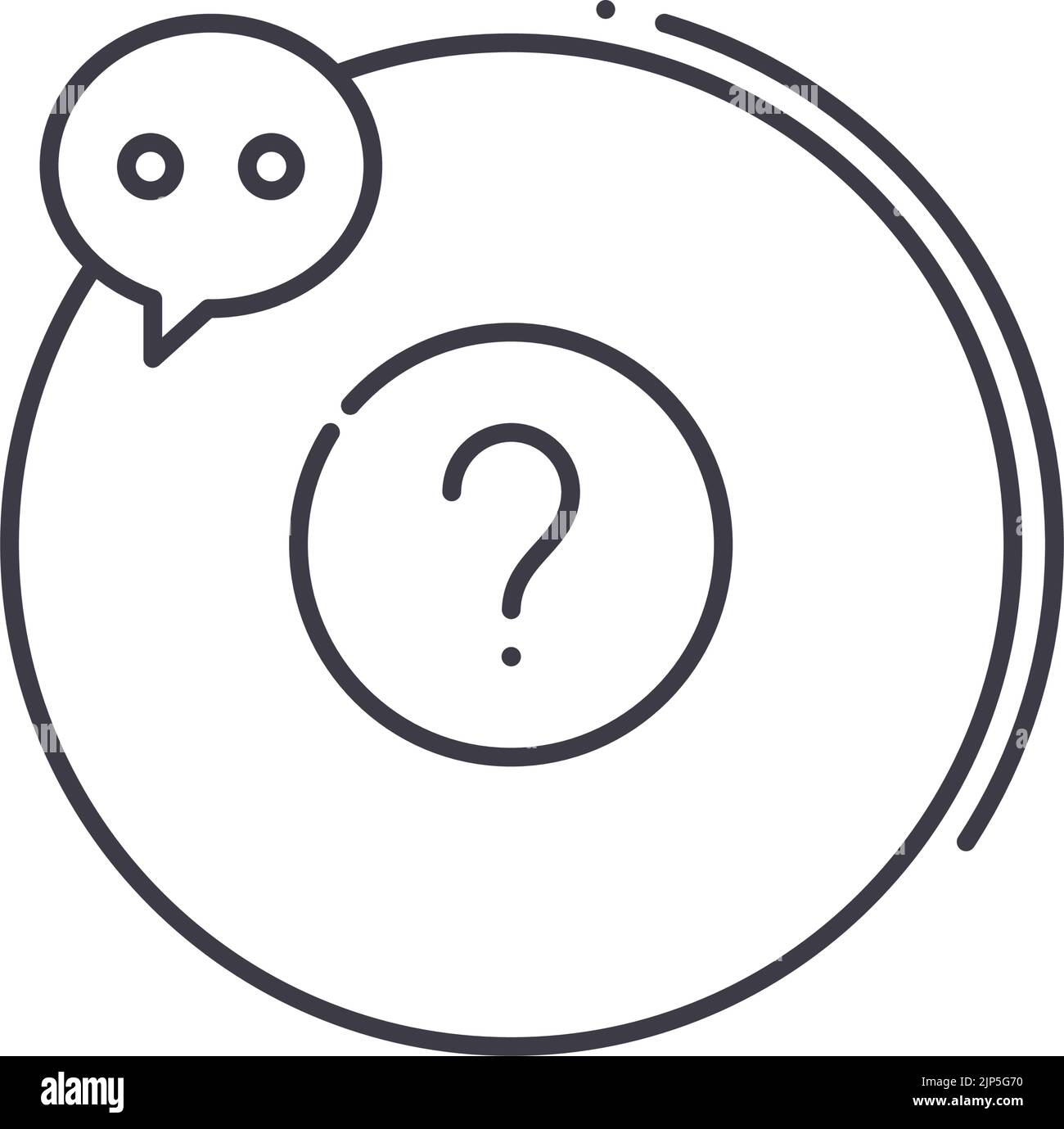 faq section line icon, outline symbol, vector illustration, concept ...