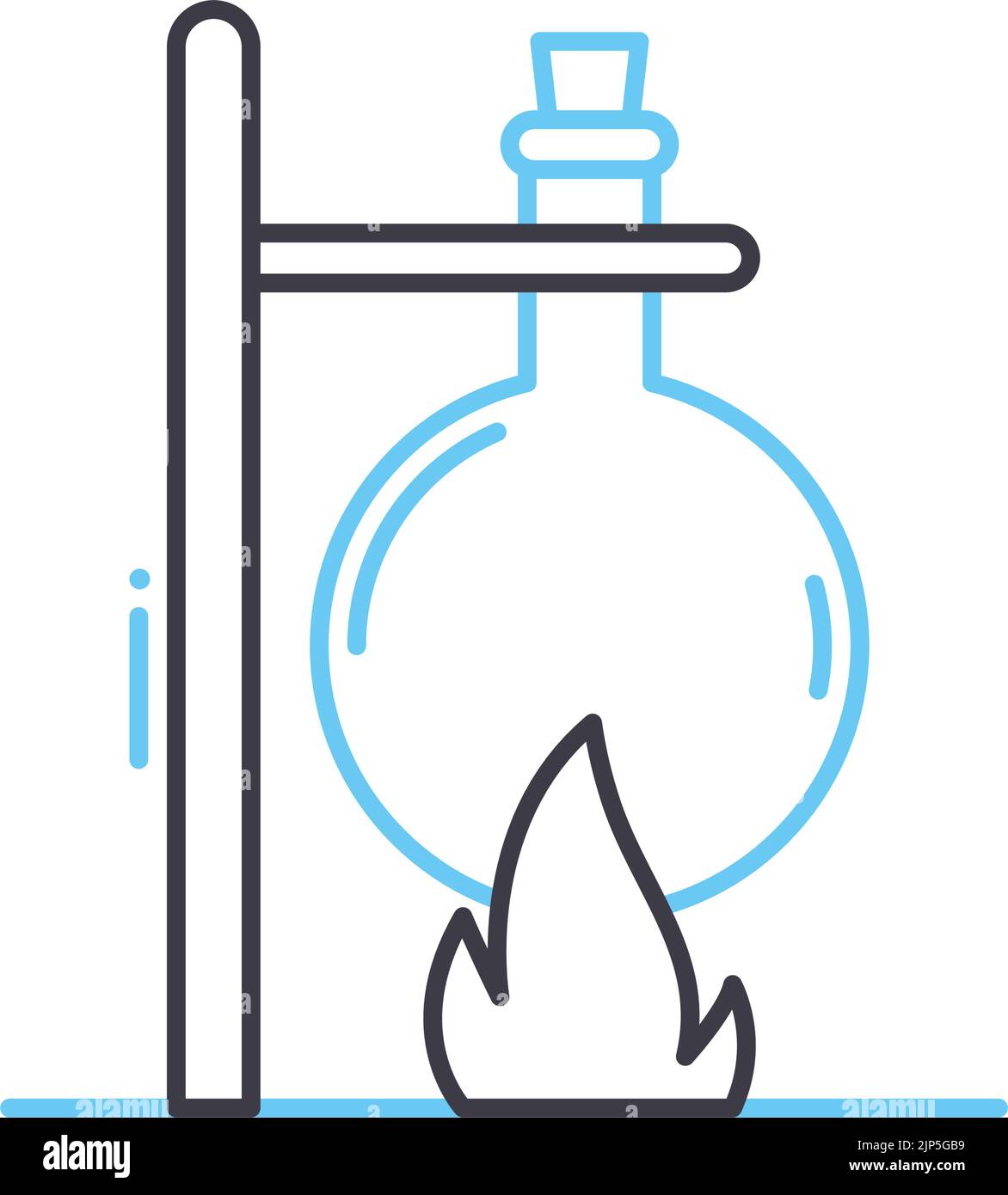 chemistry experiment line icon, outline symbol, vector illustration, concept sign Stock Vector ...