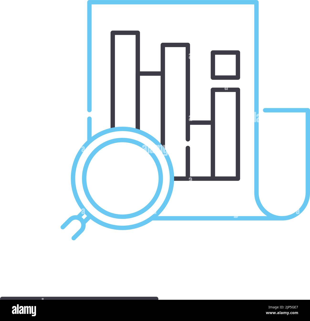 Business Documentation Analysis Line Icon Outline Symbol Vector Illustration Concept Sign