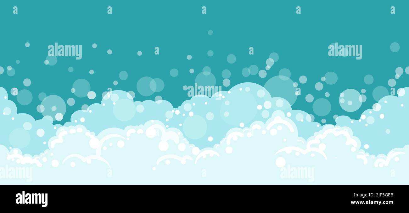 Soap bubbles border blue Stock Vector Images - Alamy