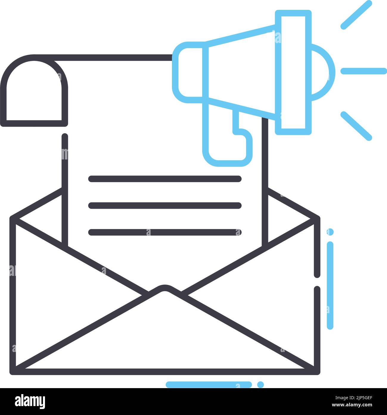 Email Marketing Plan Line Icon Outline Symbol Vector Illustration