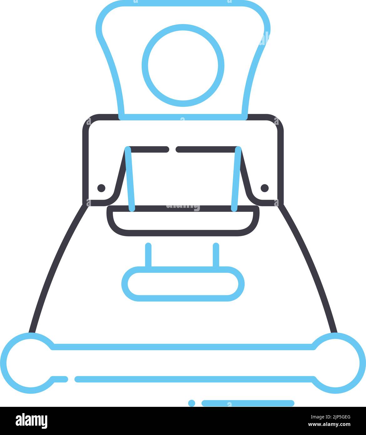 child chair line icon, outline symbol, vector illustration, concept ...