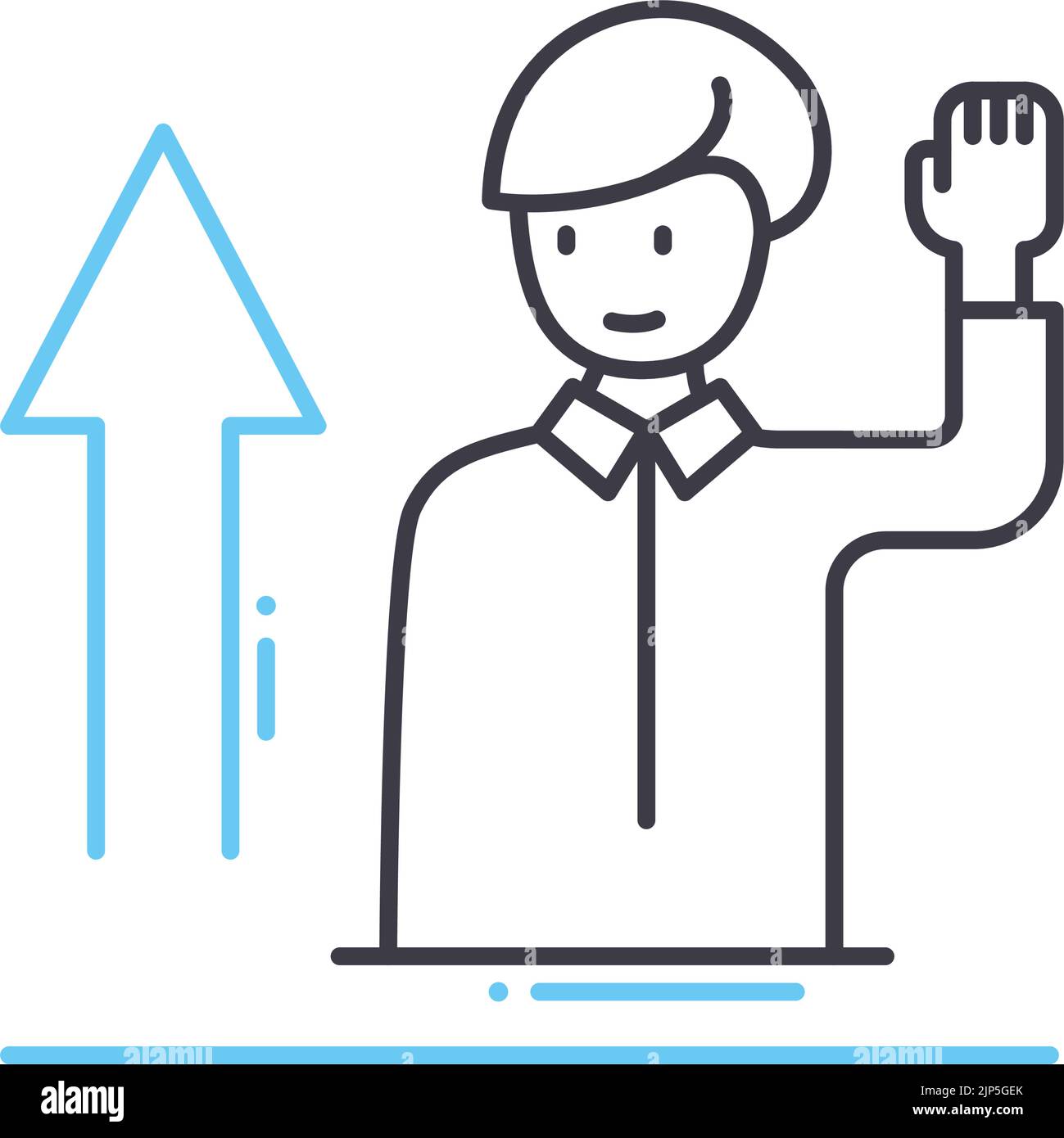 employee development line icon, outline symbol, vector illustration ...