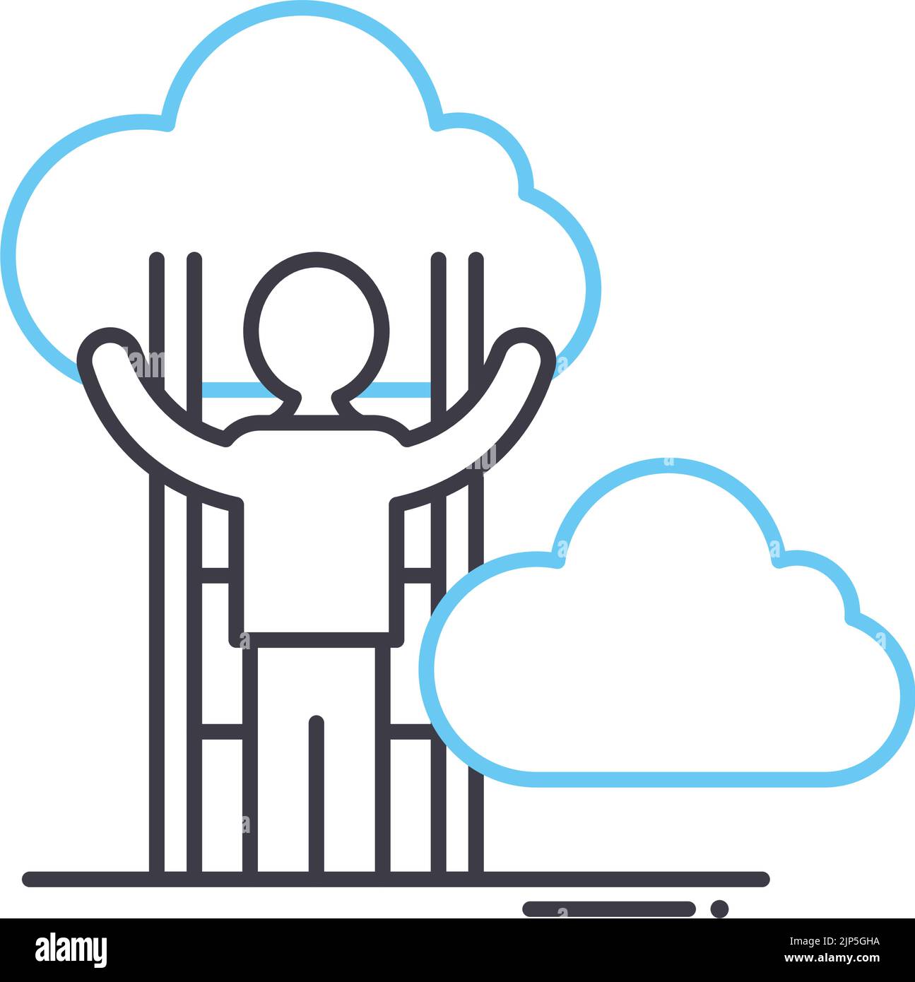career opportunity line icon, outline symbol, vector illustration ...