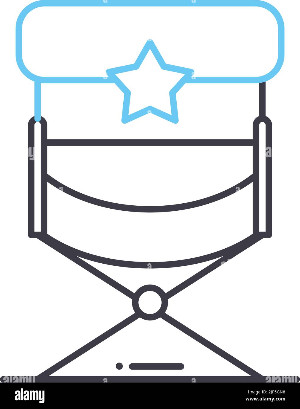 director chair line icon, outline symbol, vector illustration, concept ...