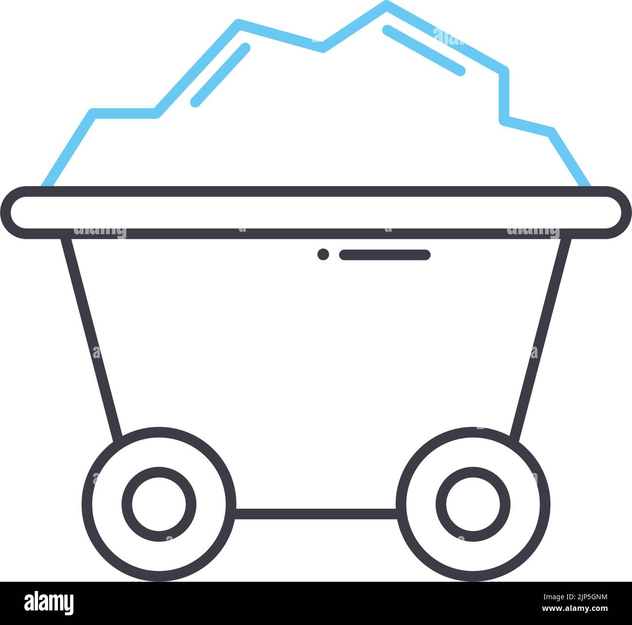 coal mining line icon, outline symbol, vector illustration, concept ...