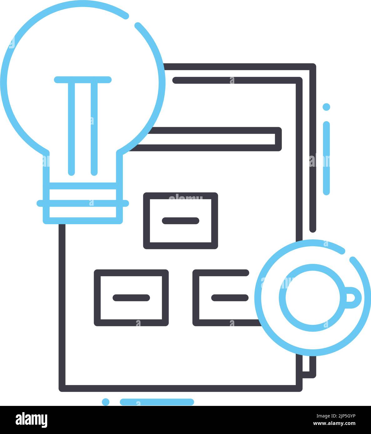 business plan line icon, outline symbol, vector illustration, concept ...