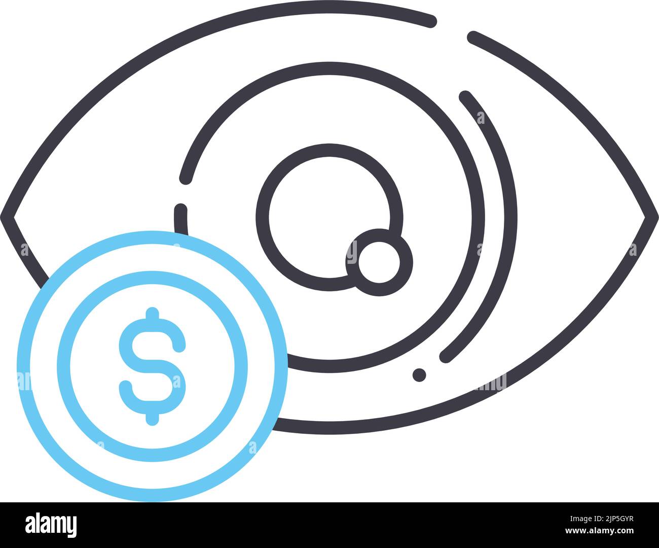 cost per impression line icon, outline symbol, vector illustration ...