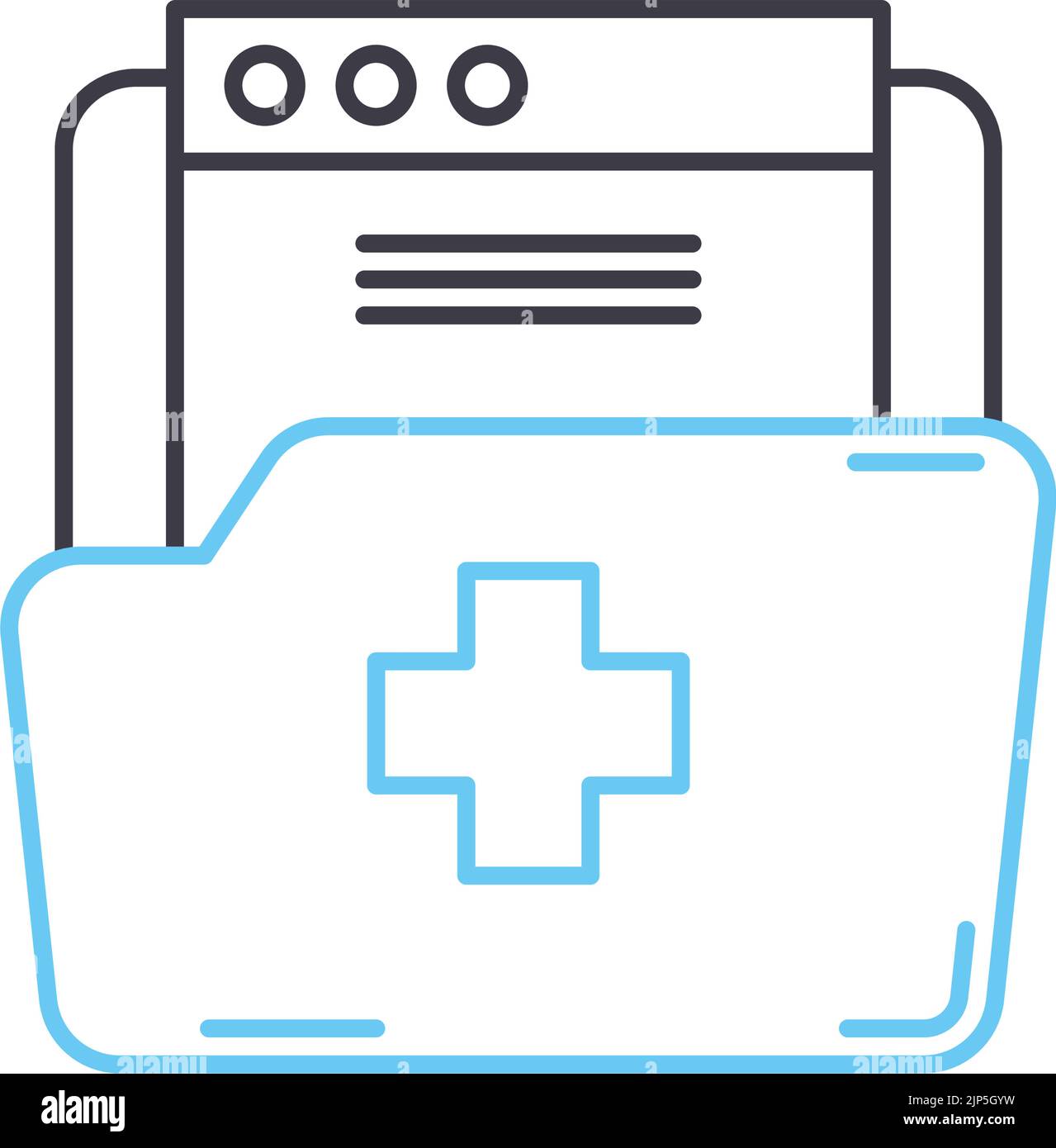 electronic records line icon, outline symbol, vector illustration ...