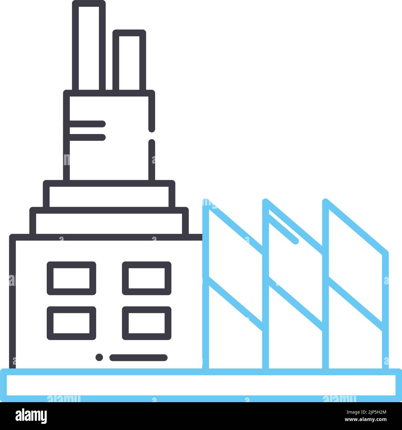 factory line icon, outline symbol, vector illustration, concept sign ...