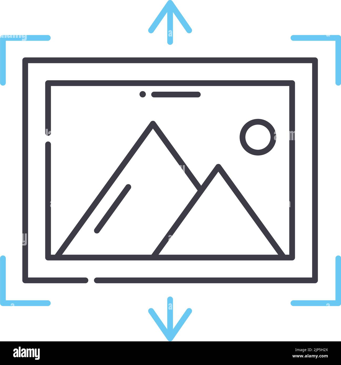 enlarge picture line icon, outline symbol, vector illustration, concept ...