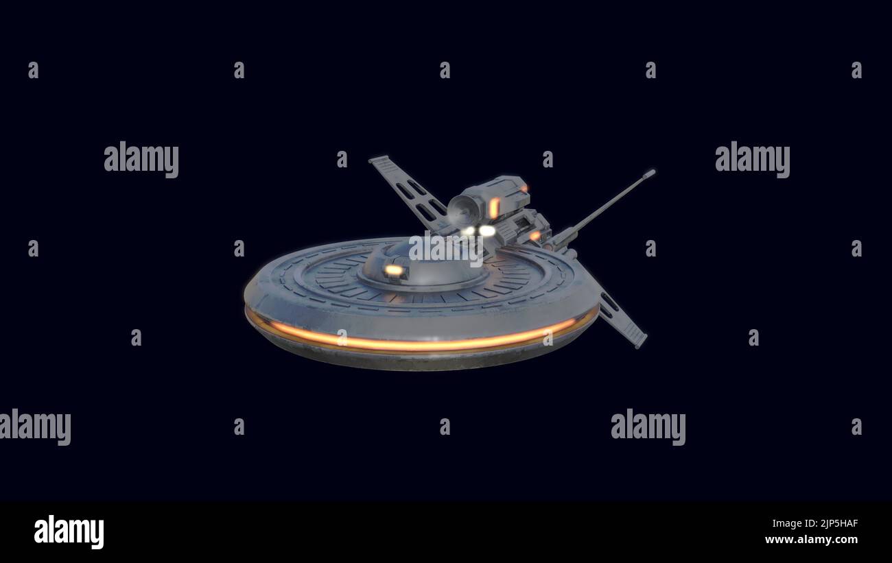 3D-illustration of an alien science fiction starship Stock Photo - Alamy