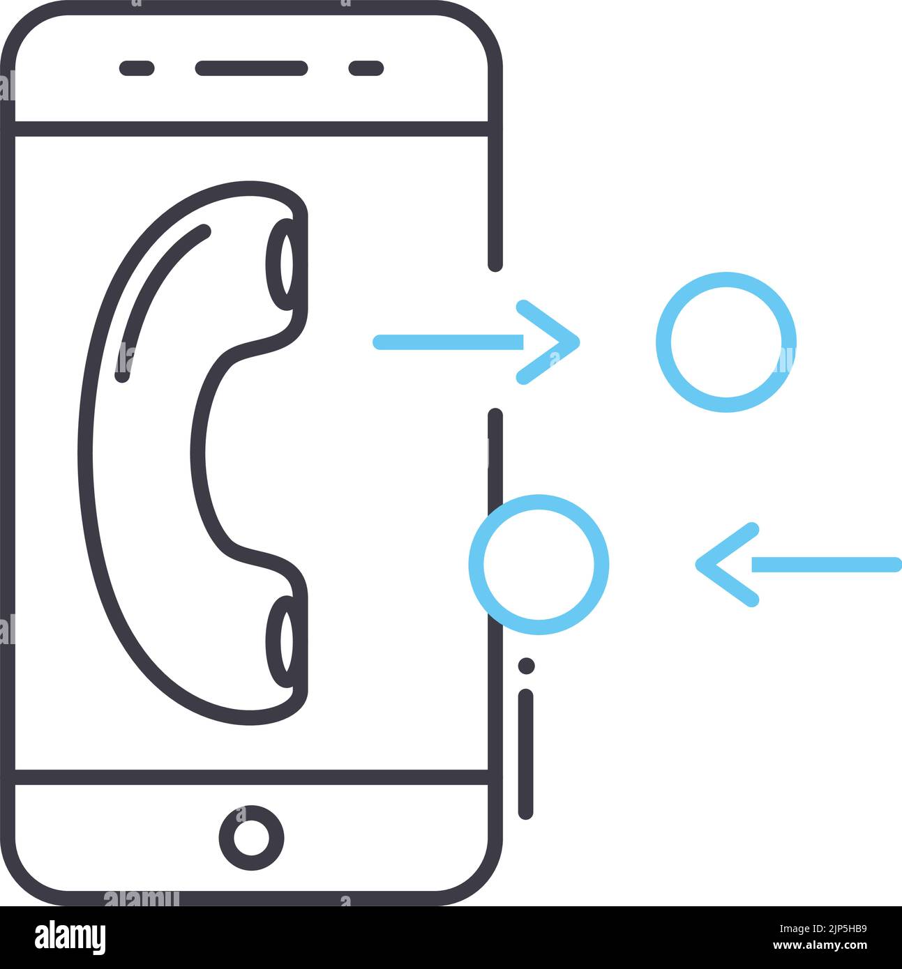 call back line icon, outline symbol, vector illustration, concept sign ...