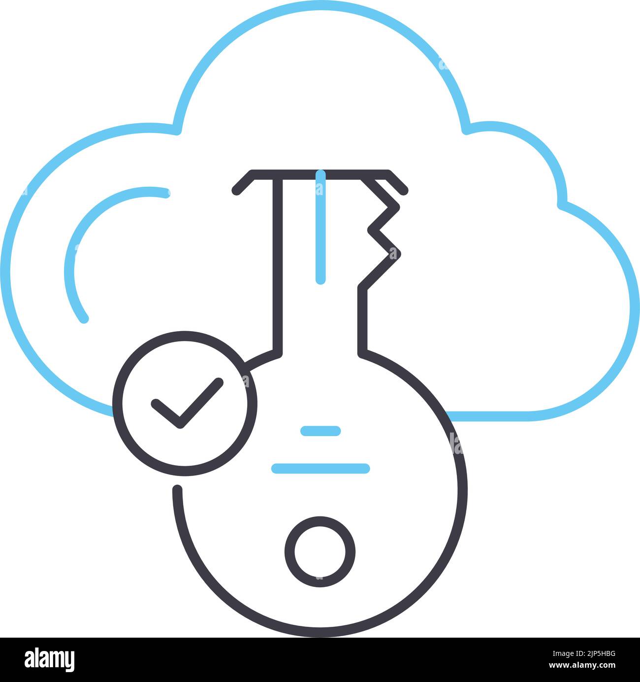 cloud access line icon, outline symbol, vector illustration, concept ...