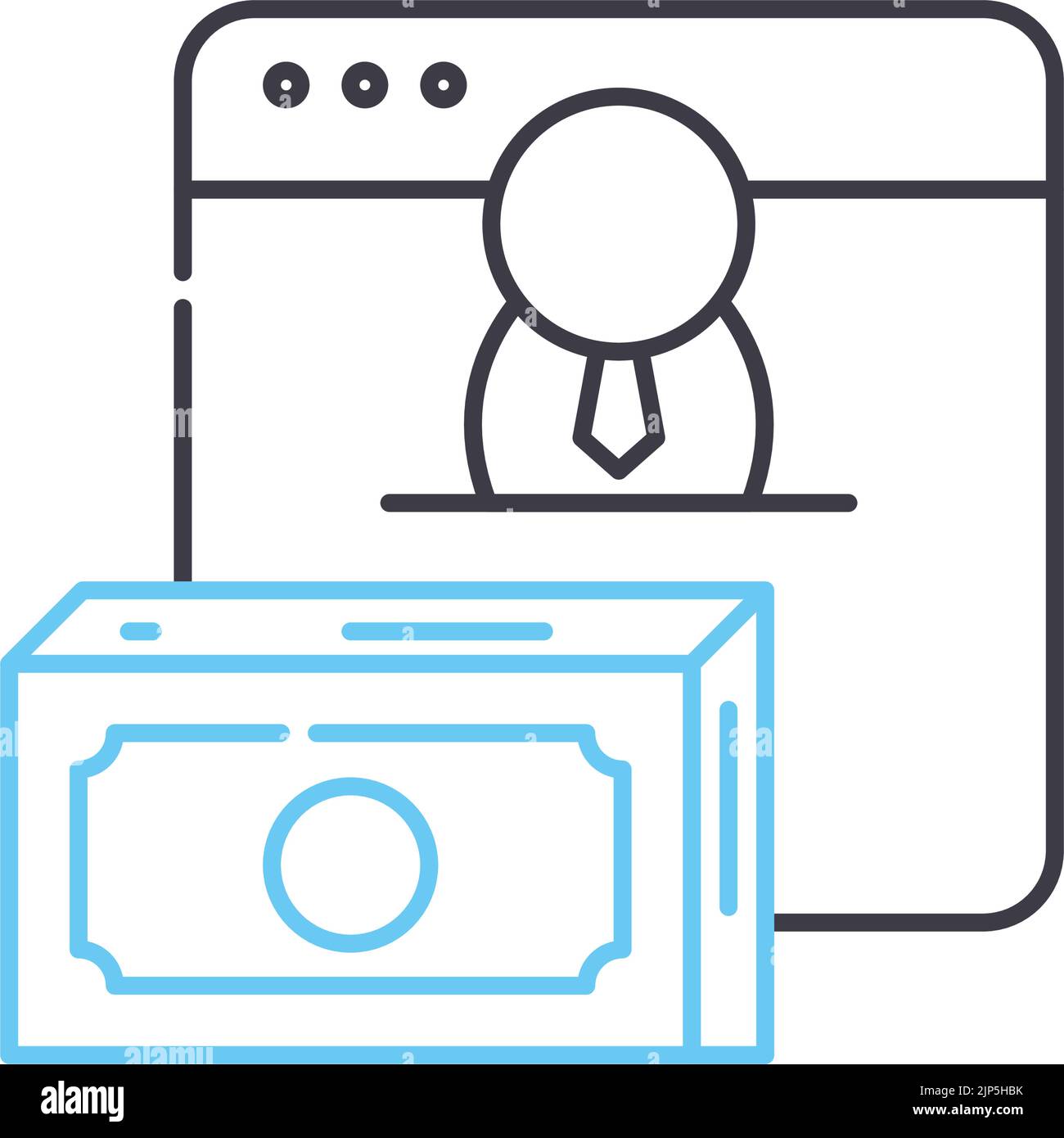 cash account line icon, outline symbol, vector illustration, concept ...