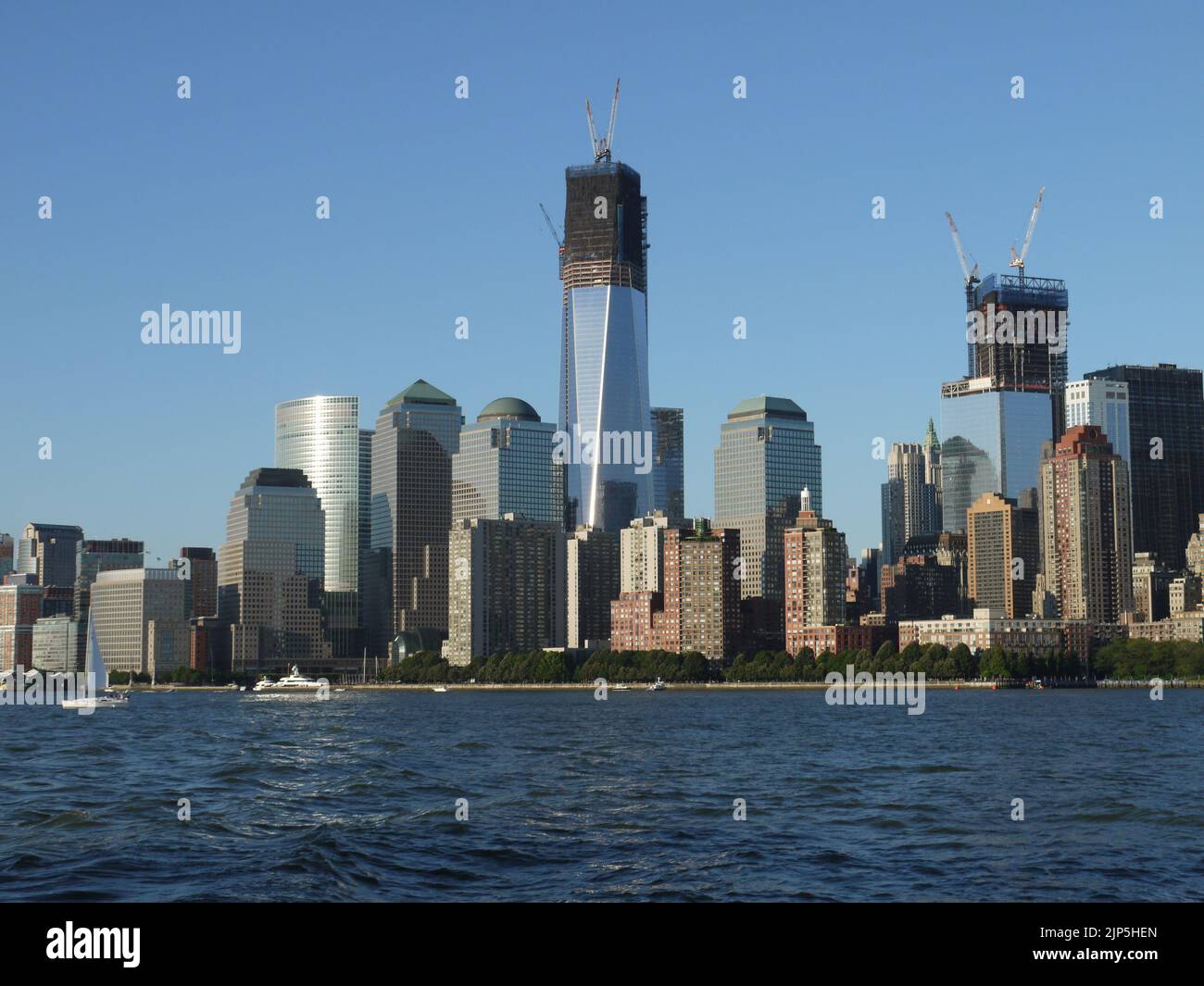 One World Trade Center and 4 WTC under construction in June 2012 ...