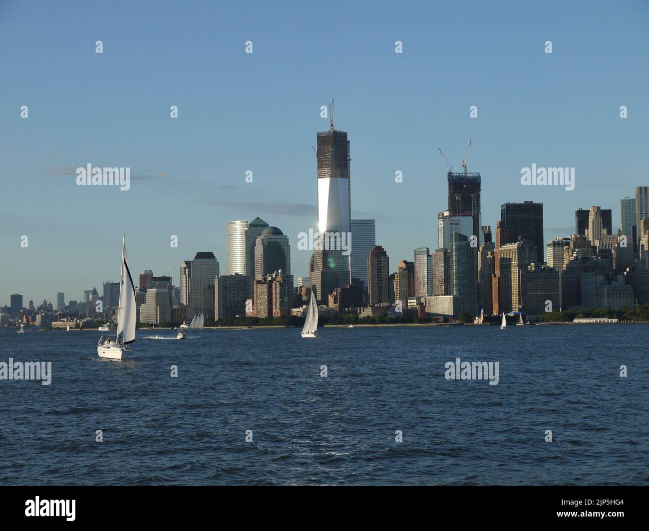 One World Trade Center and 4 WTC under construction in June 2012 ...
